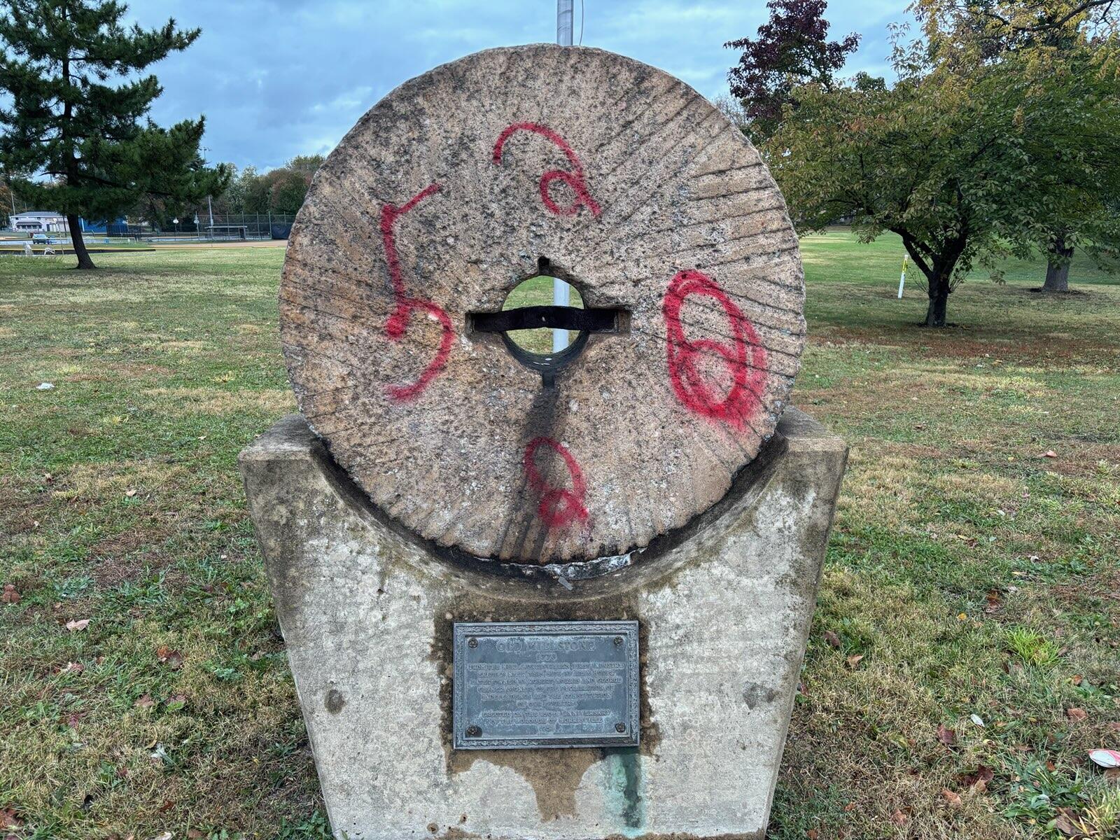thumbnail of vandalized monument